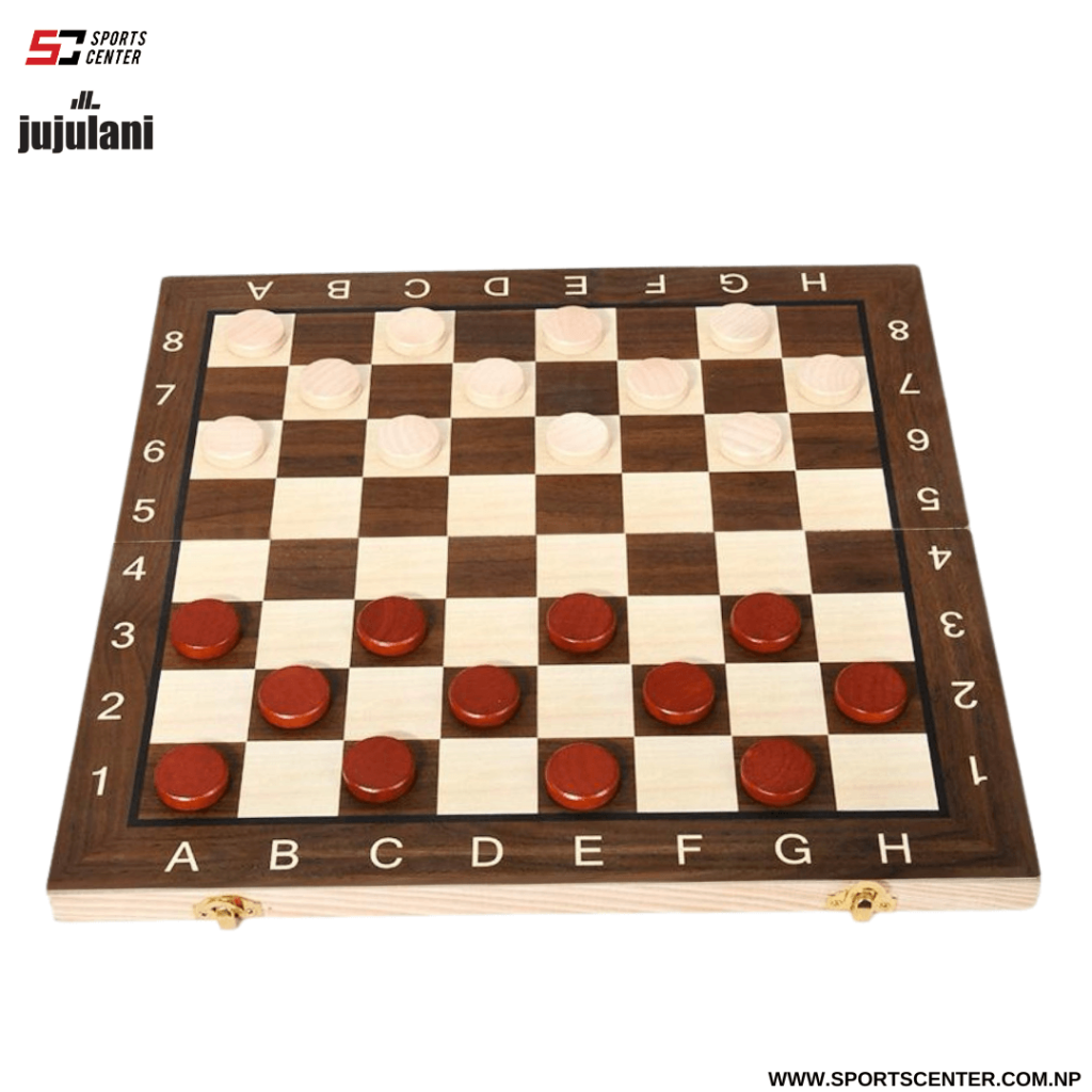 Chess Board Jujulani Wooden 3 in 1 (Big Size 15 Inches) - Sports Center